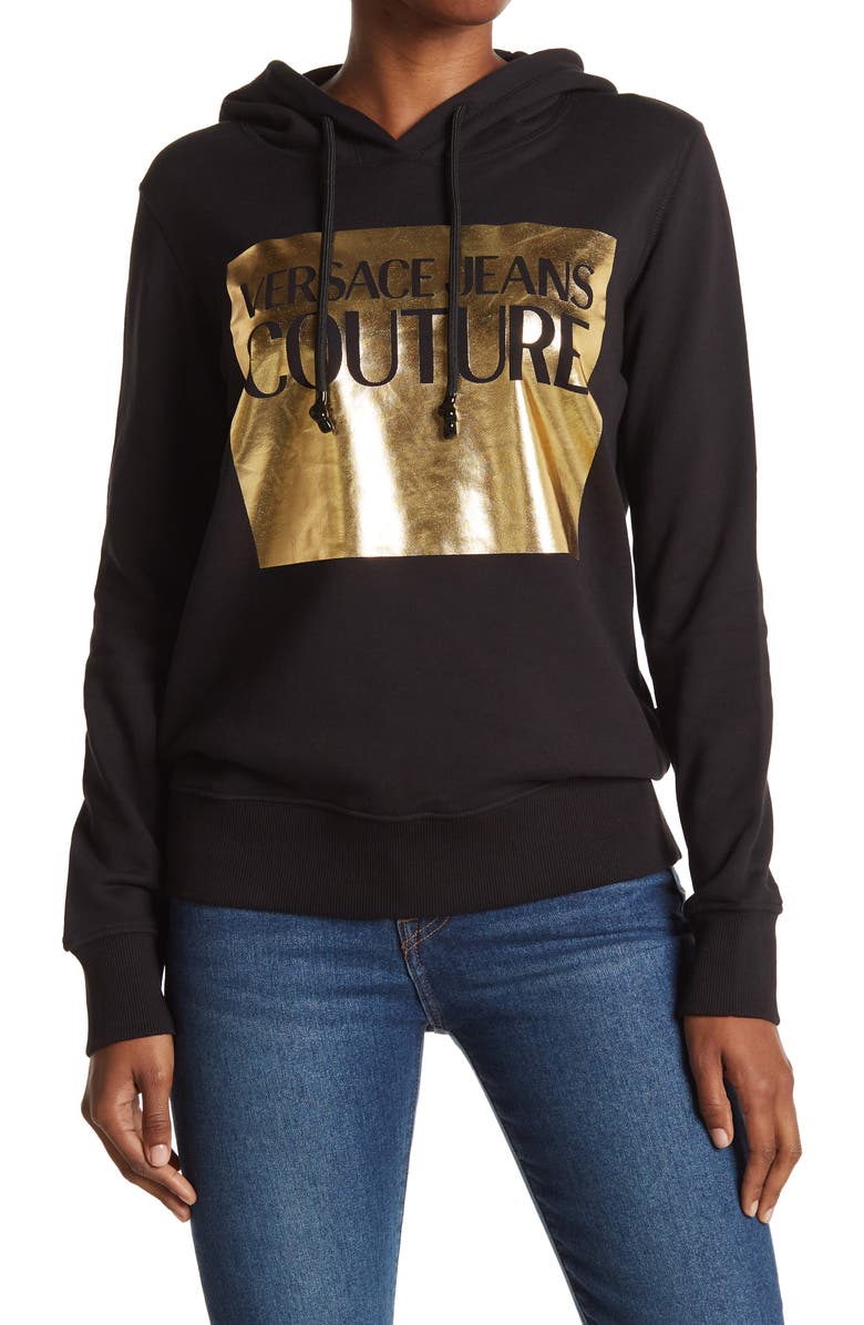 Versace Jeans Couture Logo Print Hoodie Sweatshirt | Nordstromrack