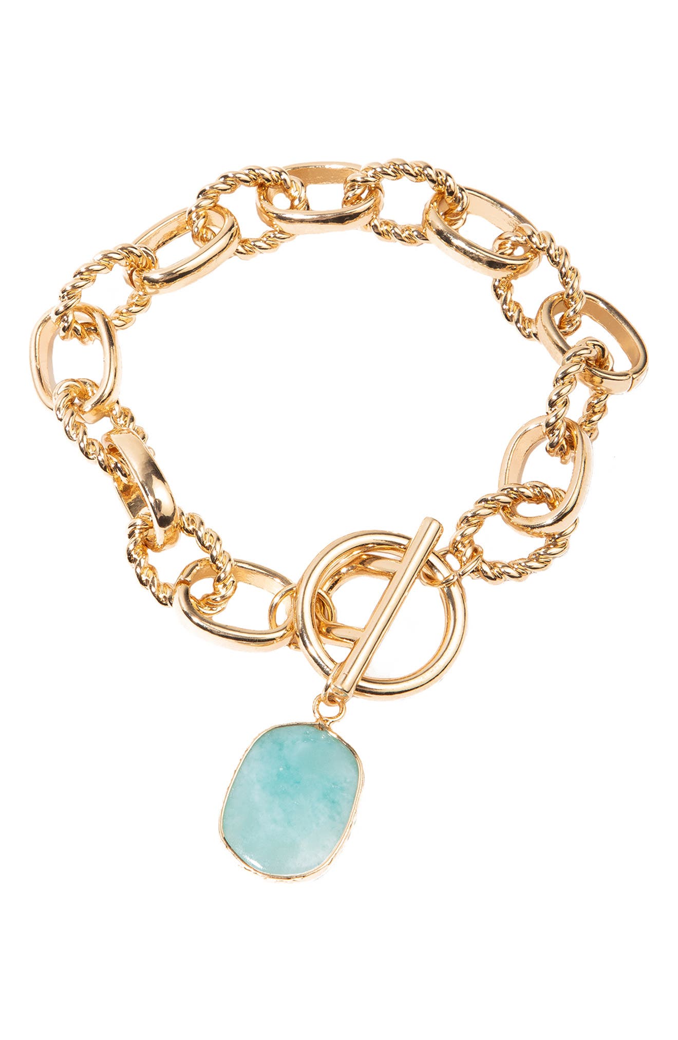 SAACHI Skylar Chain Link Stone Pendant Toggle Bracelet | Nordstromrack