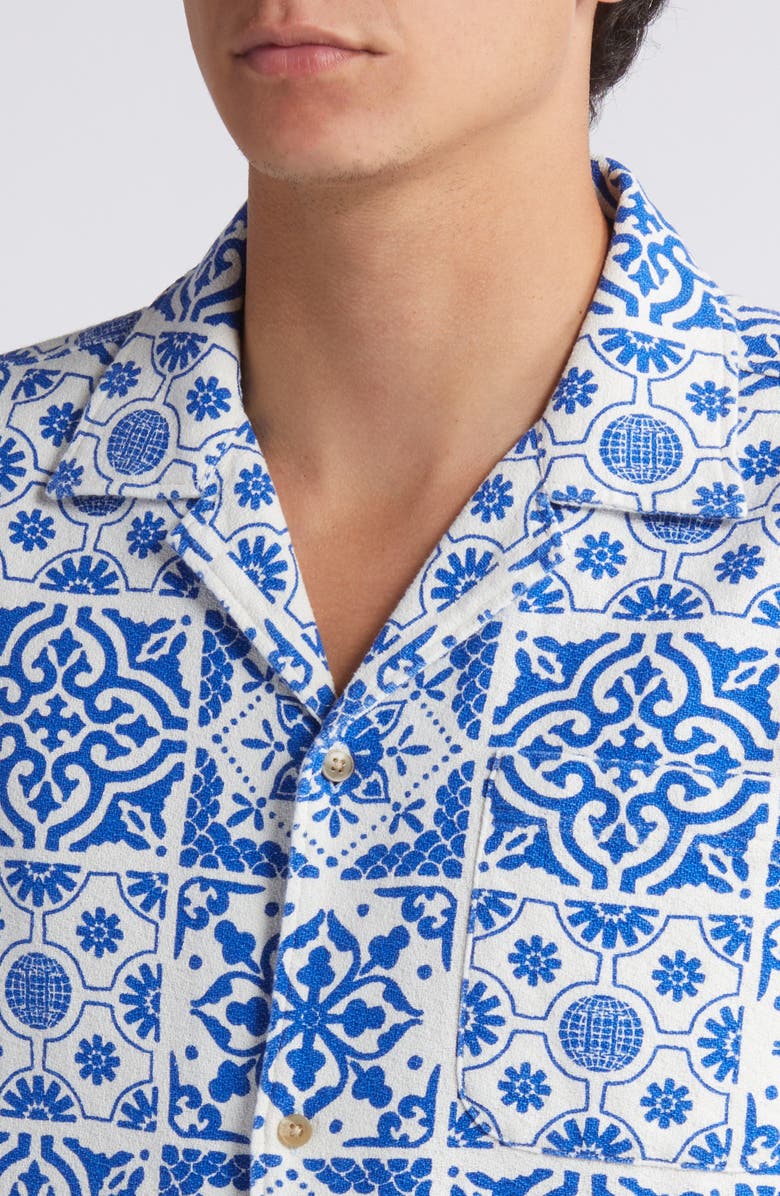 Les Deux Tile Print Cotton Camp Shirt | Nordstromrack