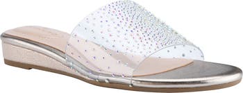 Bandolino Kenzo Clear Embellished Slide Sandal (Women) | Nordstromrack