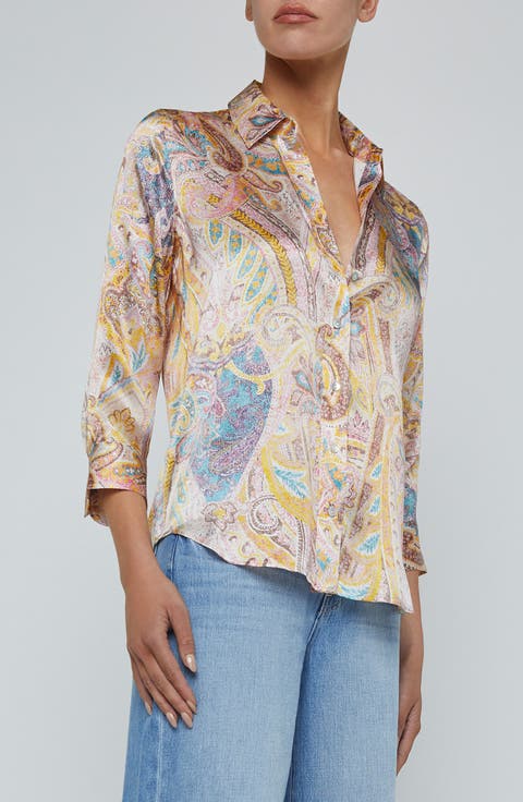 Women's 100% Silk Button Up Tops | Nordstrom