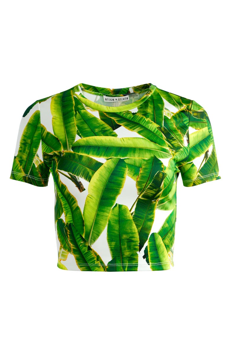 Alice + Olivia Cindy Palm Print Crop T-Shirt | Nordstromrack