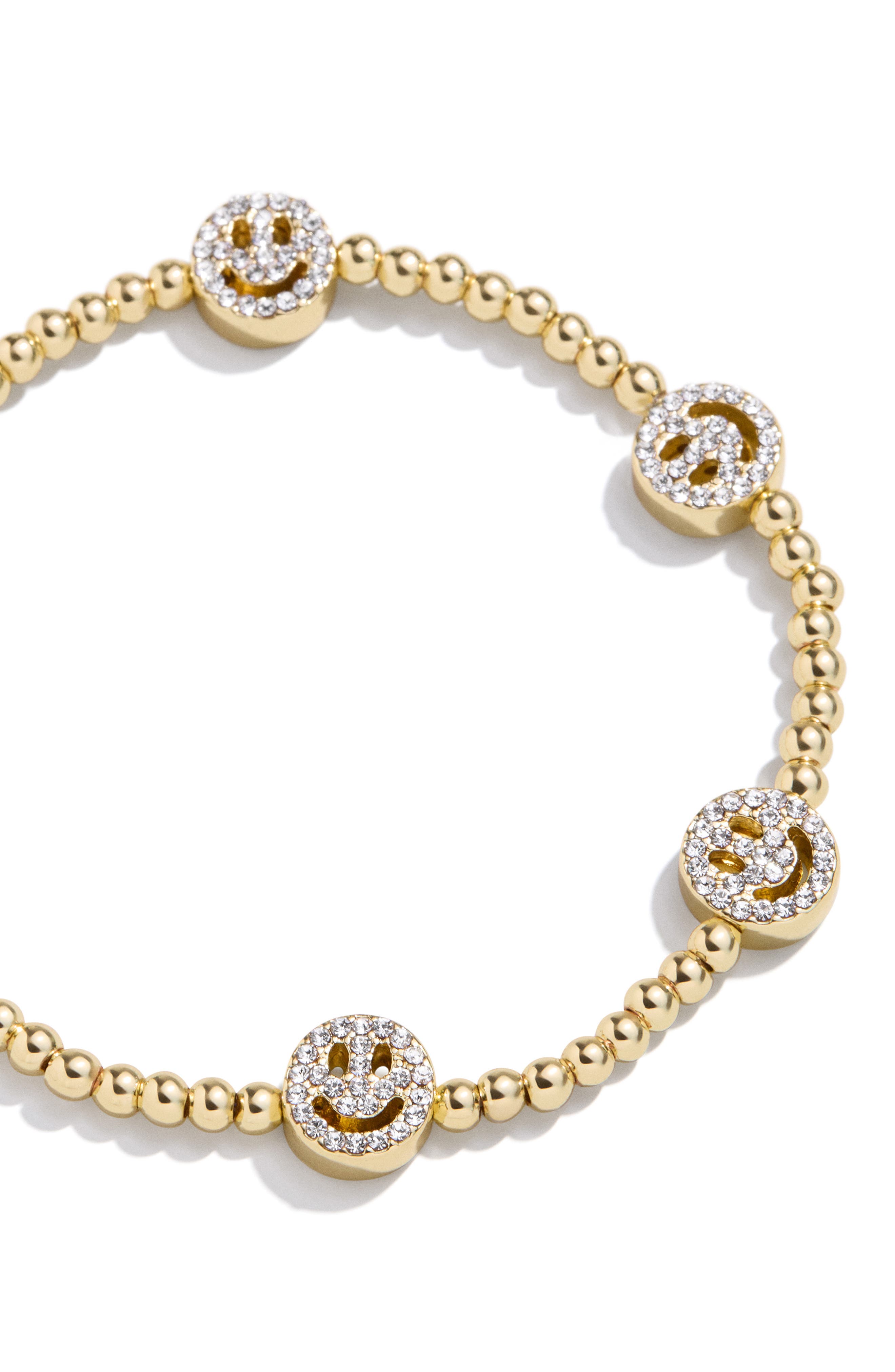 BaubleBar Pisa Pavé Smiley Face Beaded Stretch Bracelet | Nordstromrack