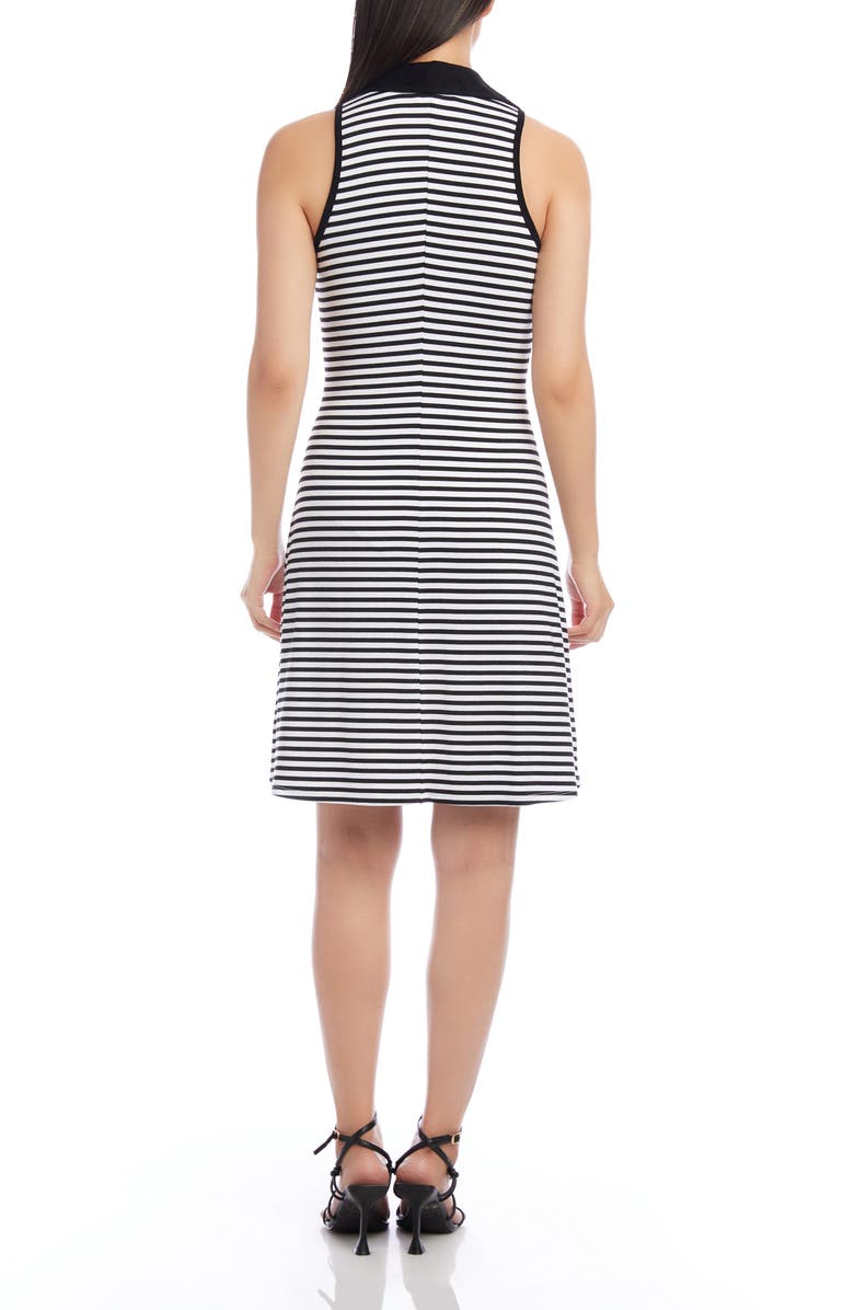 Karen Kane Stripe Johnny Collar A-Line Dress | Nordstromrack