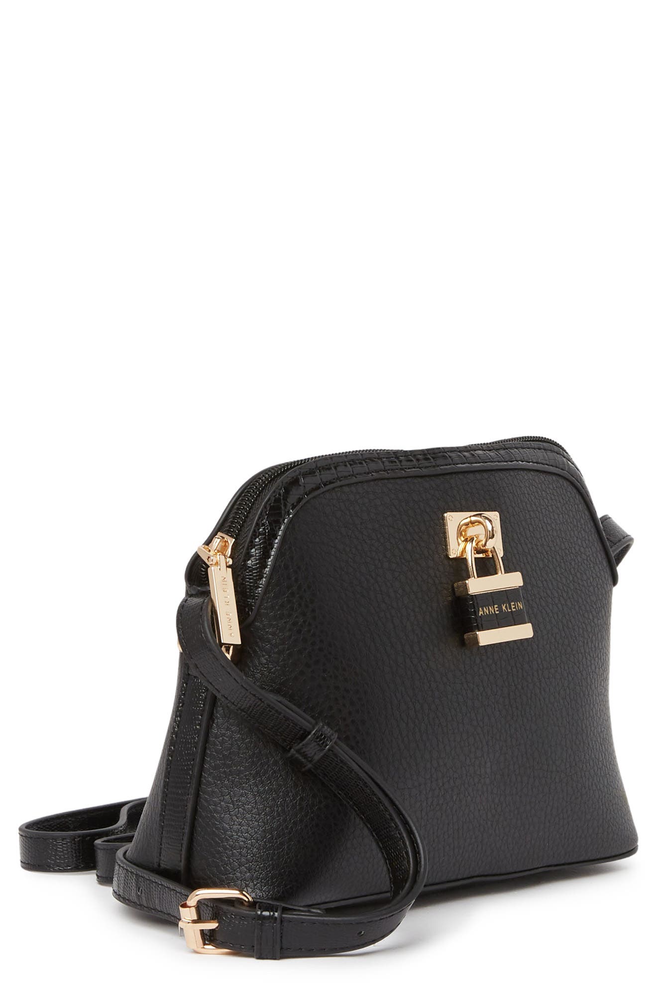 Anne Klein Lizard Embossed Lock Crossbody Bag | Nordstromrack