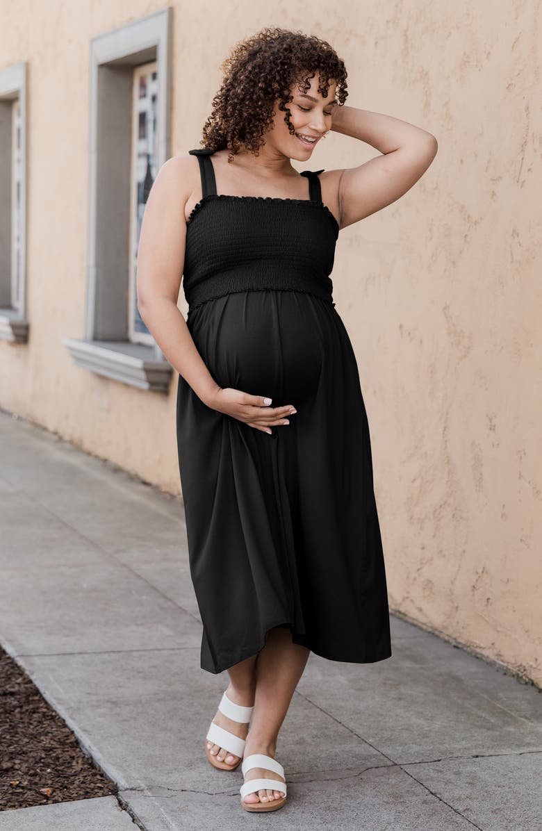Kindred Bravely Sienna Smocked Midi Maternity/Nursing Dress | Nordstrom