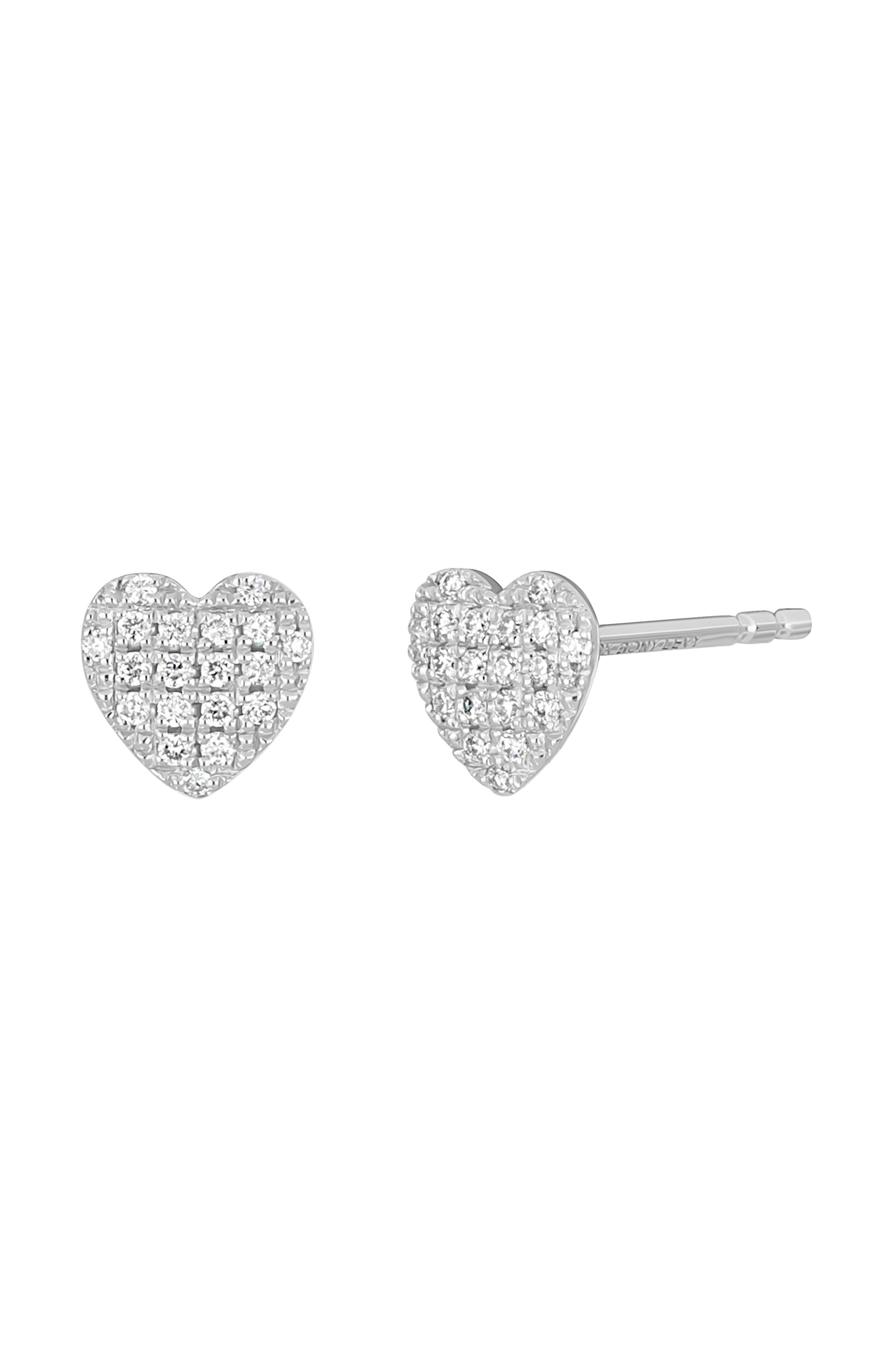 Bony Levy Pavé Diamond Heart Stud Earrings | Nordstromrack