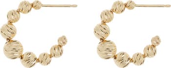 Bony Levy 14K Yellow Gold Diamond Cut Ball Hoop Earrings | Nordstromrack