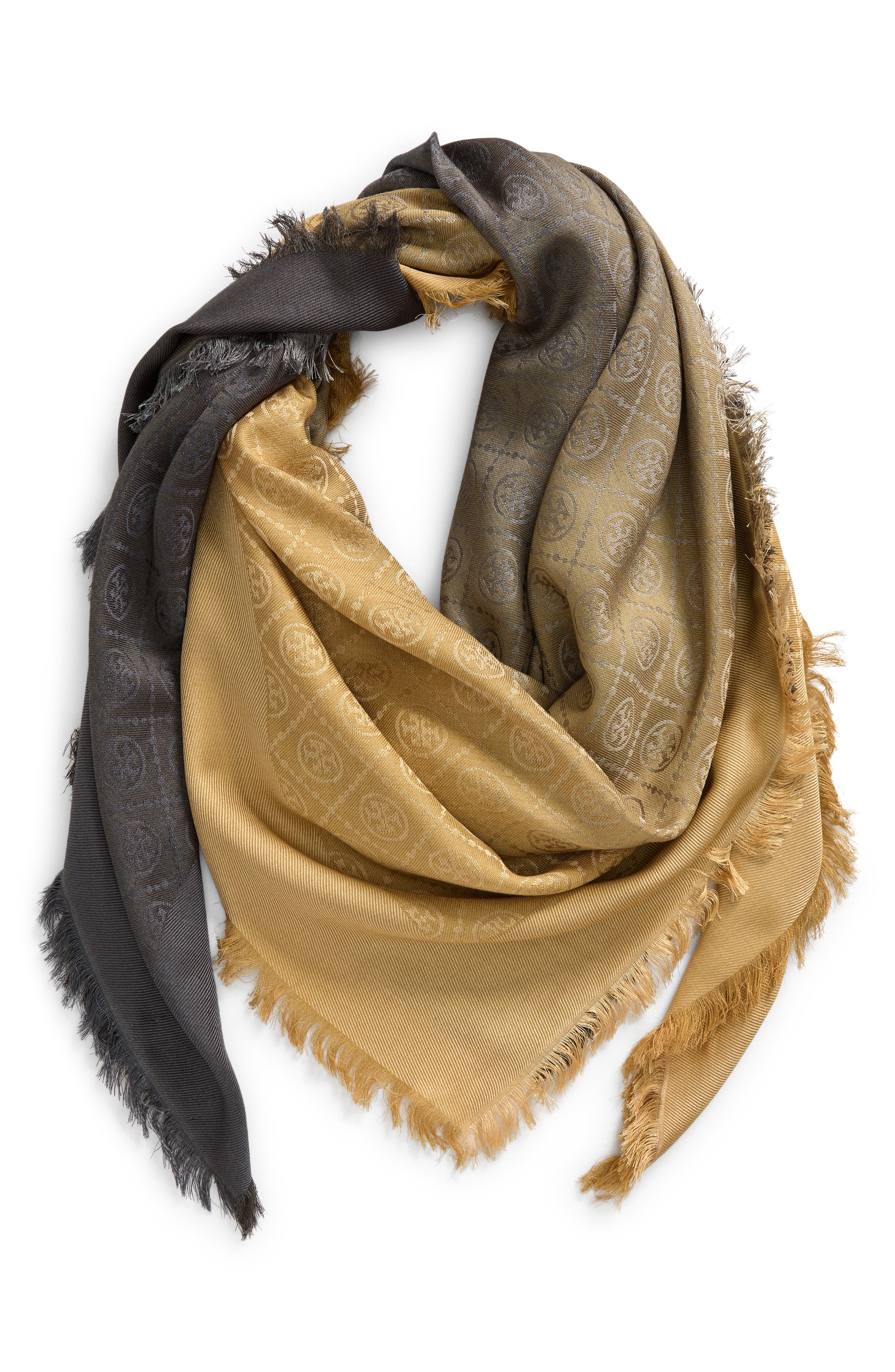 Tory Burch Monogram Traveler Silk & Wool Scarf | Nordstrom