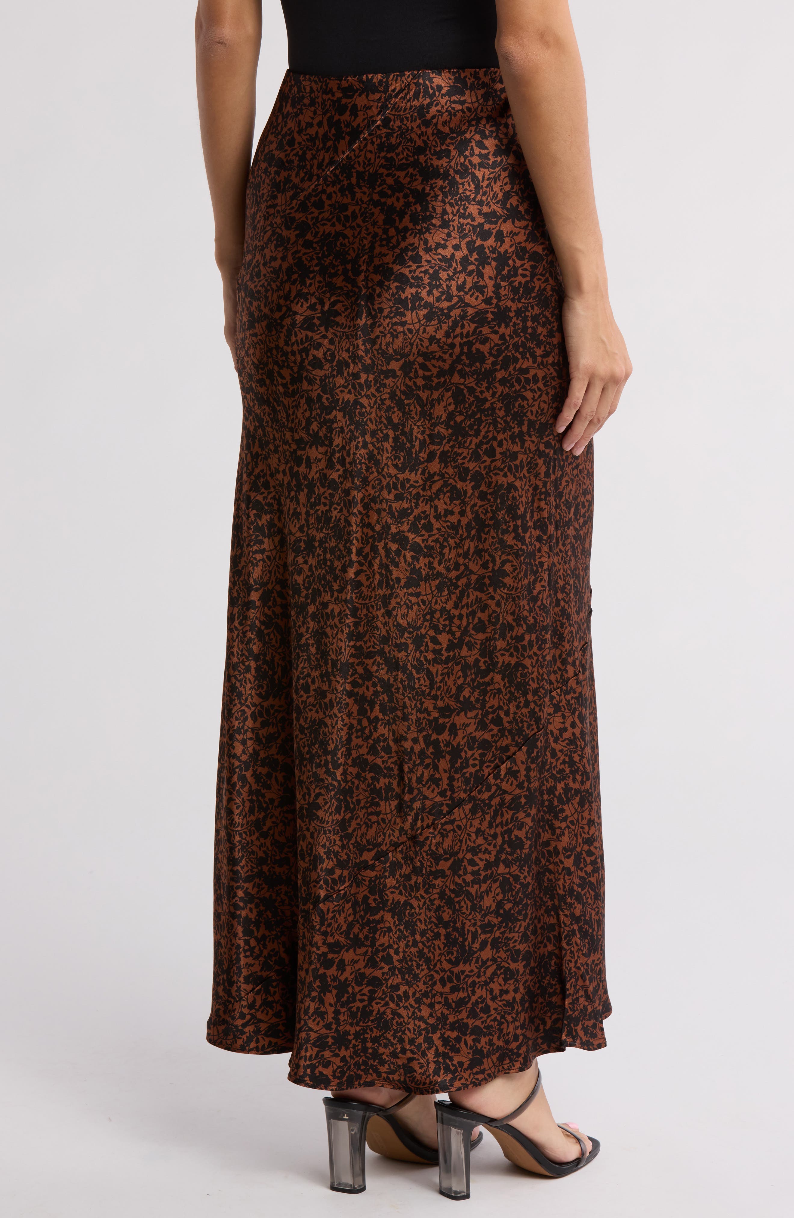 Melrose and Market Floral Satin Maxi Skirt | Nordstromrack