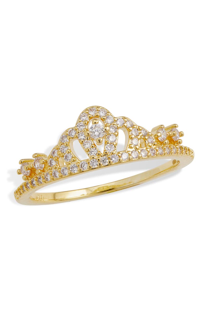 SAVVY CIE JEWELS 18K Gold Plated Pavé CZ Crown Ring | Nordstromrack