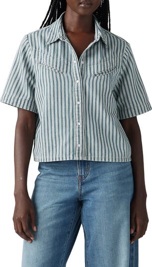 Levi's® Rinoa Stripe Cotton & Hemp Camp Shirt | Nordstrom