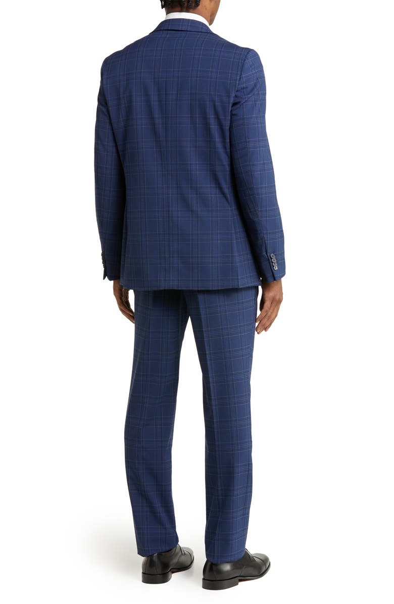 SAVILE ROW CO Navy Multi Plaid Notch Lapel Suit | Nordstromrack