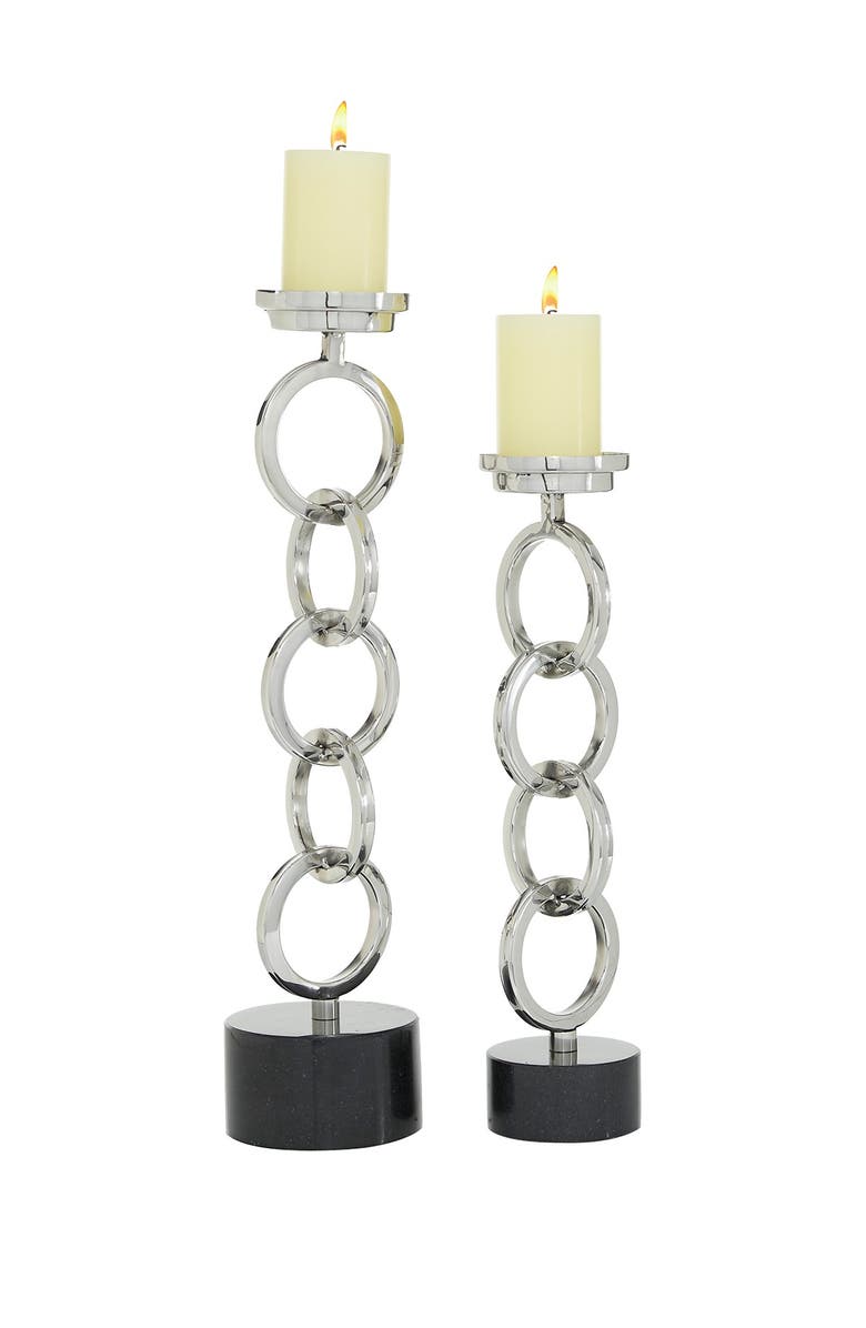 VIVIAN LUNE HOME Chain Candle Holders Centerpieces For Tables - Silver ...