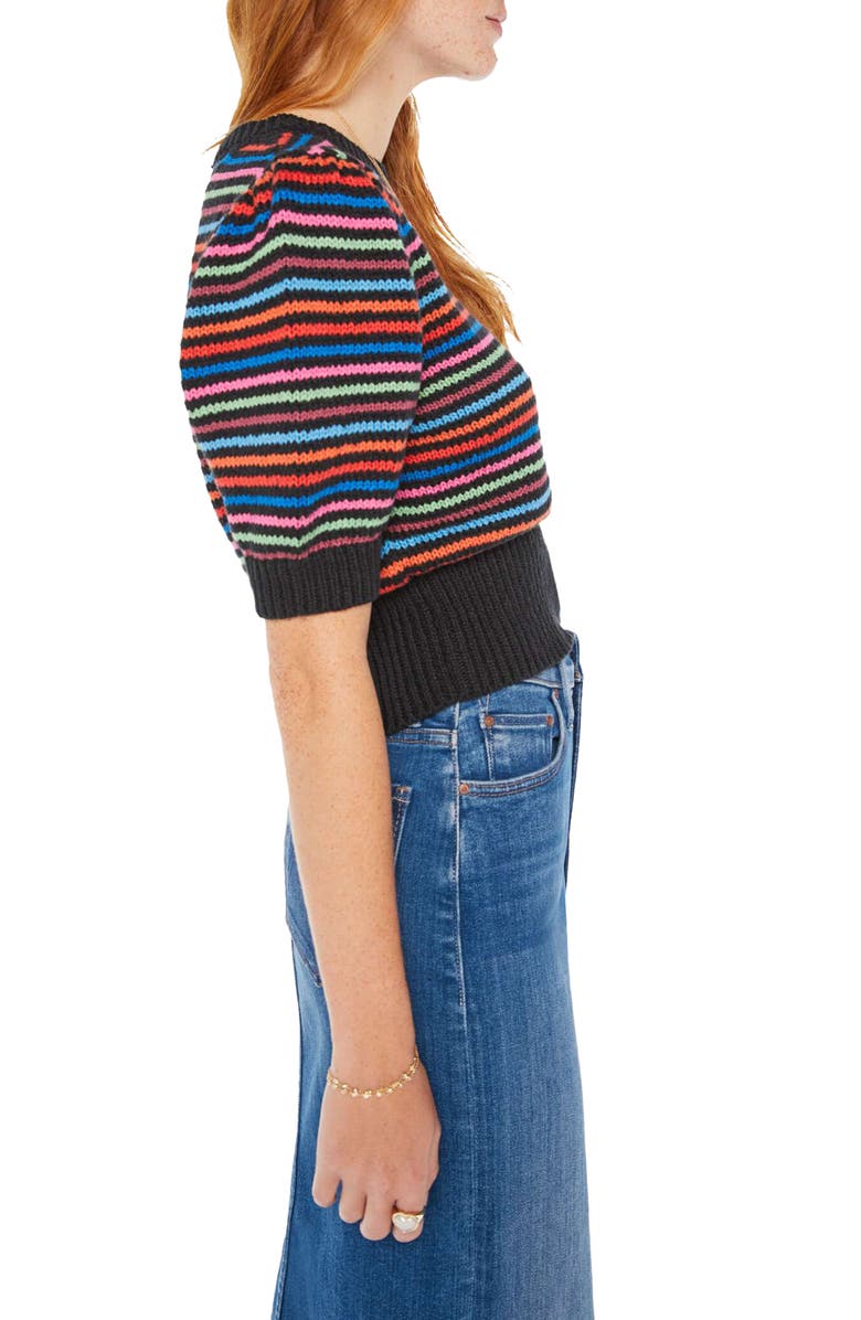 MOTHER The Powder Puff Stripe Short Sleeve Sweater | Nordstromrack