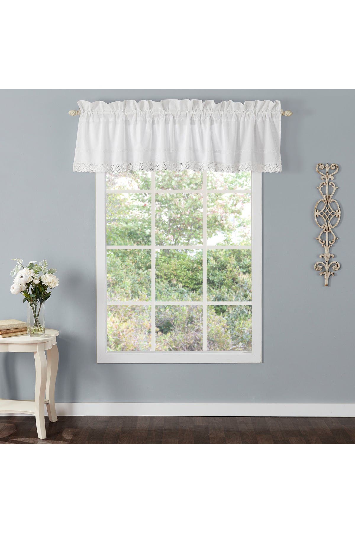 Laura Ashley Annabella White 86" X 15" Window Valance | Nordstromrack