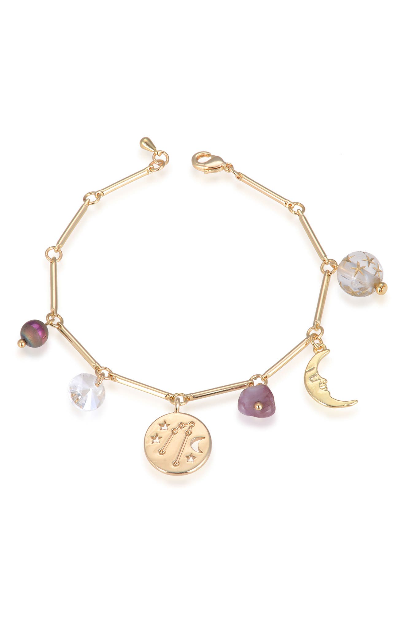 EYE CANDY LOS ANGELES Taurus Natural Stone Charm Bracelet | Nordstromrack