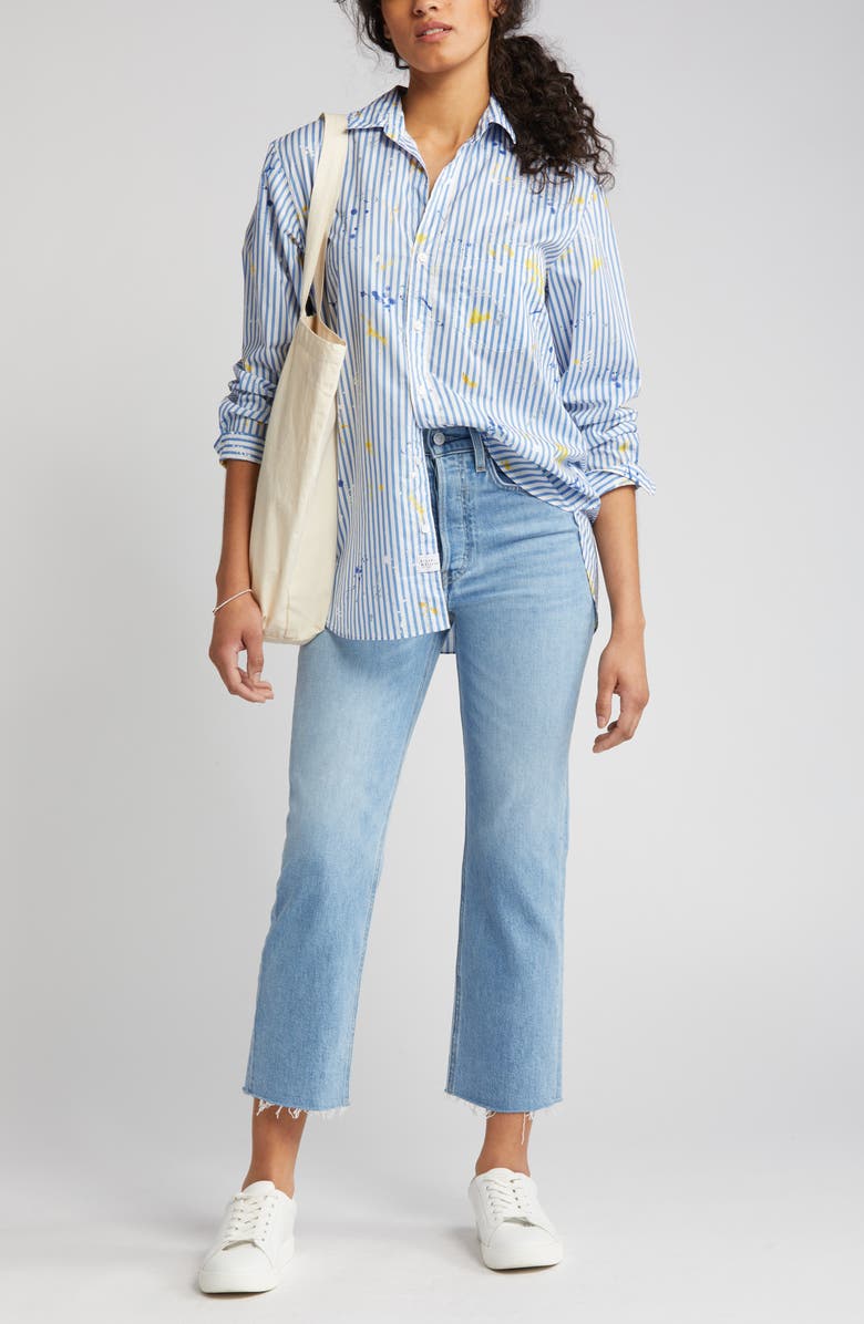 Frank & Eileen Joedy Paint Splatter Stripe Relaxed Button-Up Shirt ...
