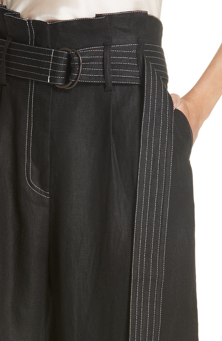 Lee Mathews Carrie Wide Leg Linen Trousers | Nordstrom