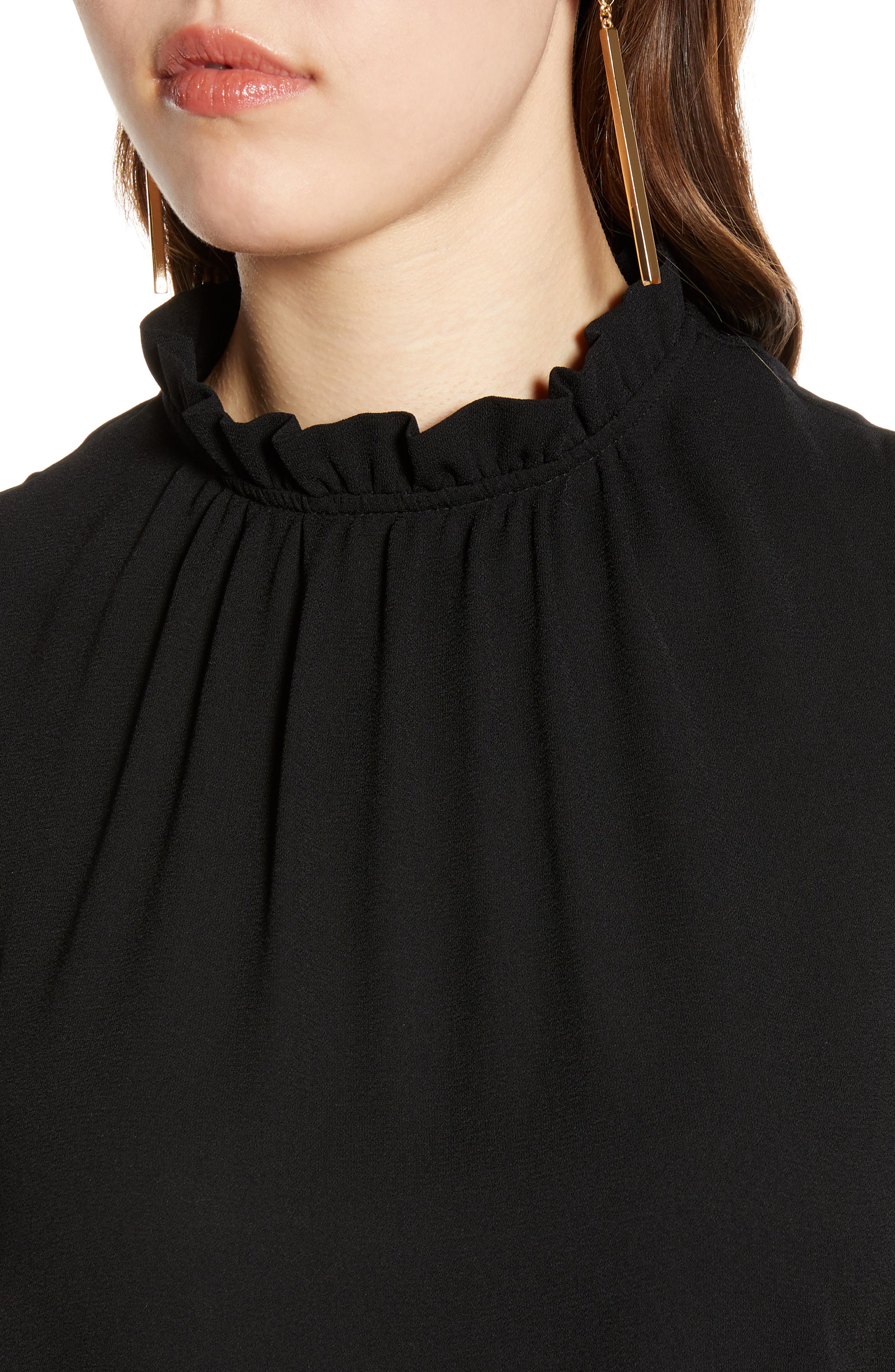 Halogen® Ruffle Neck Top | Nordstrom