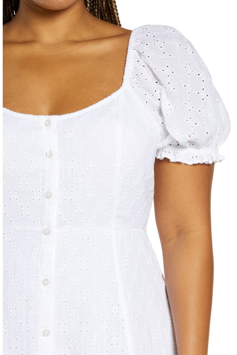 BP. Eyelet Button Front Fit & Flare Dress (Women) | Nordstrom