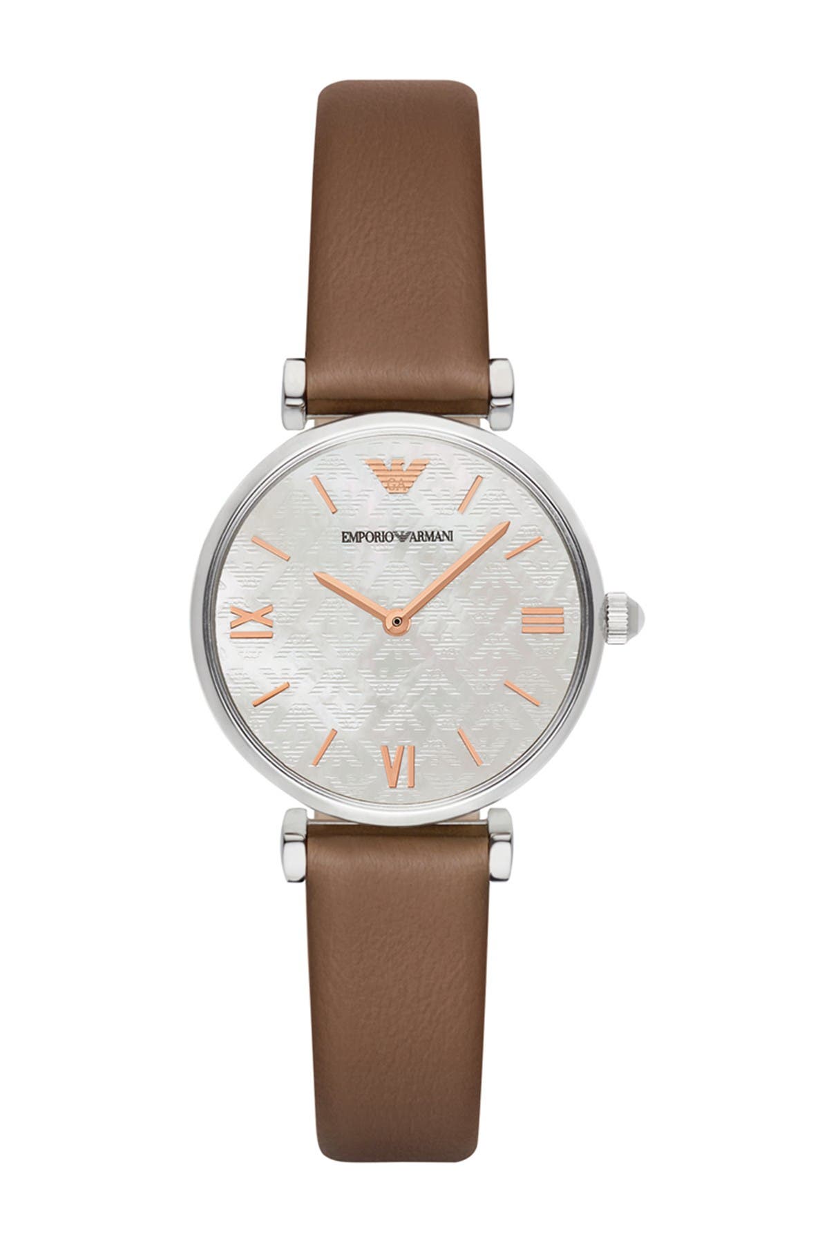 Emporio Armani Swiss Made Women's Gianni T-Bar Leather Strap Watch ...