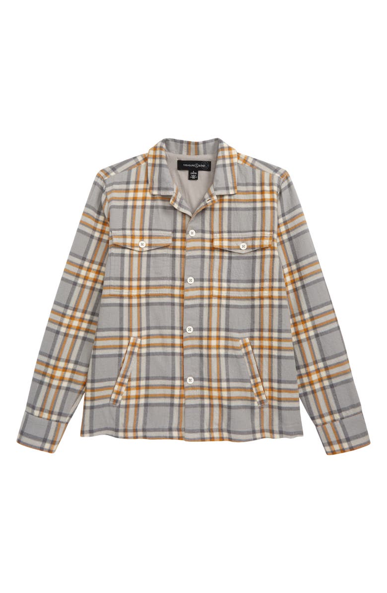 Treasure & Bond Kids' Plaid Cotton Shacket | Nordstromrack