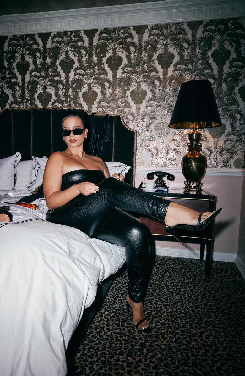 Naked Wardrobe Oh So Tight Crocodile Faux Leather Leggings | Nordstrom