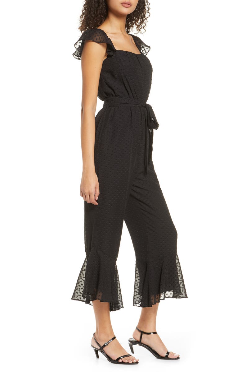 Ali & Jay The Avalon Ruffled Swiss Dot Crop Jumpsuit | Nordstrom