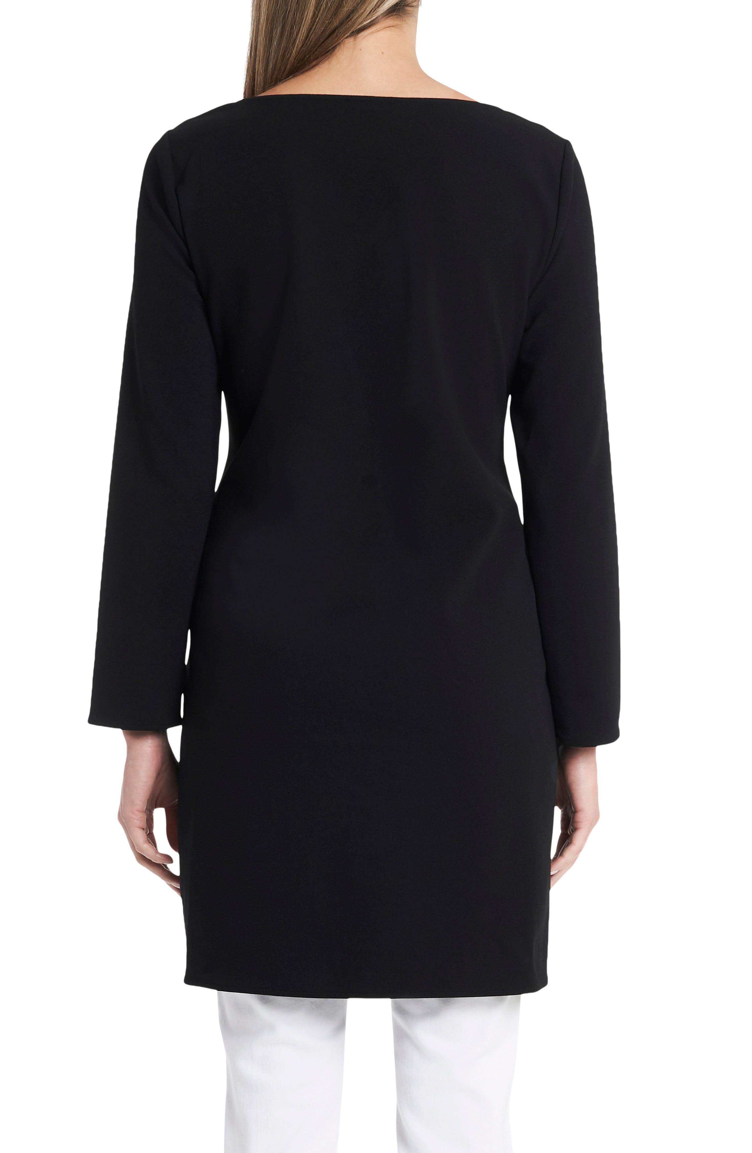 Vince Camuto Long Sleeve Side Slit Crepe Ponte Tunic Top | Nordstromrack