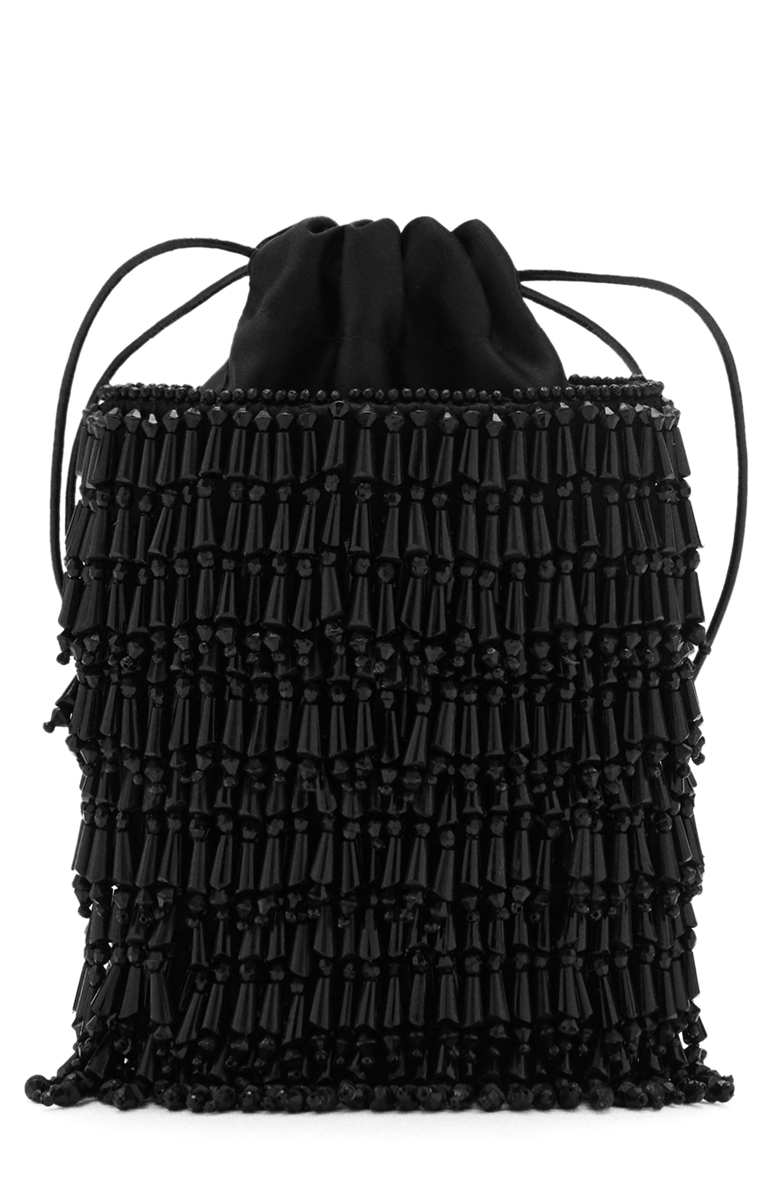 MANGO Beaded Drawstring Bucket Bag | Nordstrom