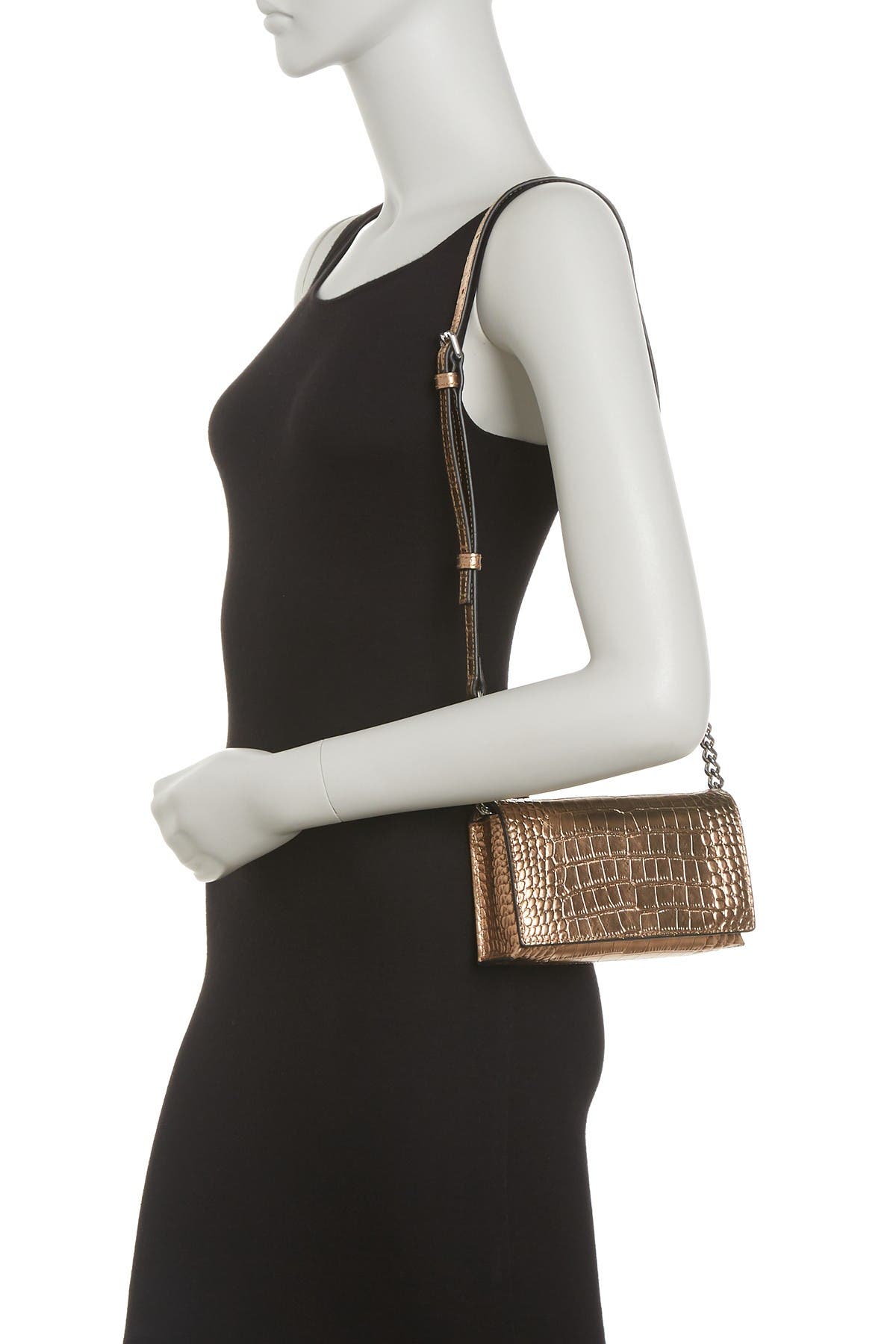 Vince Camuto Bijou Croc Embossed Leather Shoulder Bag | Nordstromrack