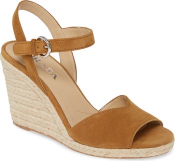 Prada Raffia Wedge Sandal (Women) | Nordstromrack