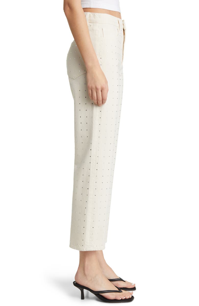 FRAME Le Jane Rhinestone High Waist Crop Wide Leg Jeans | Nordstromrack