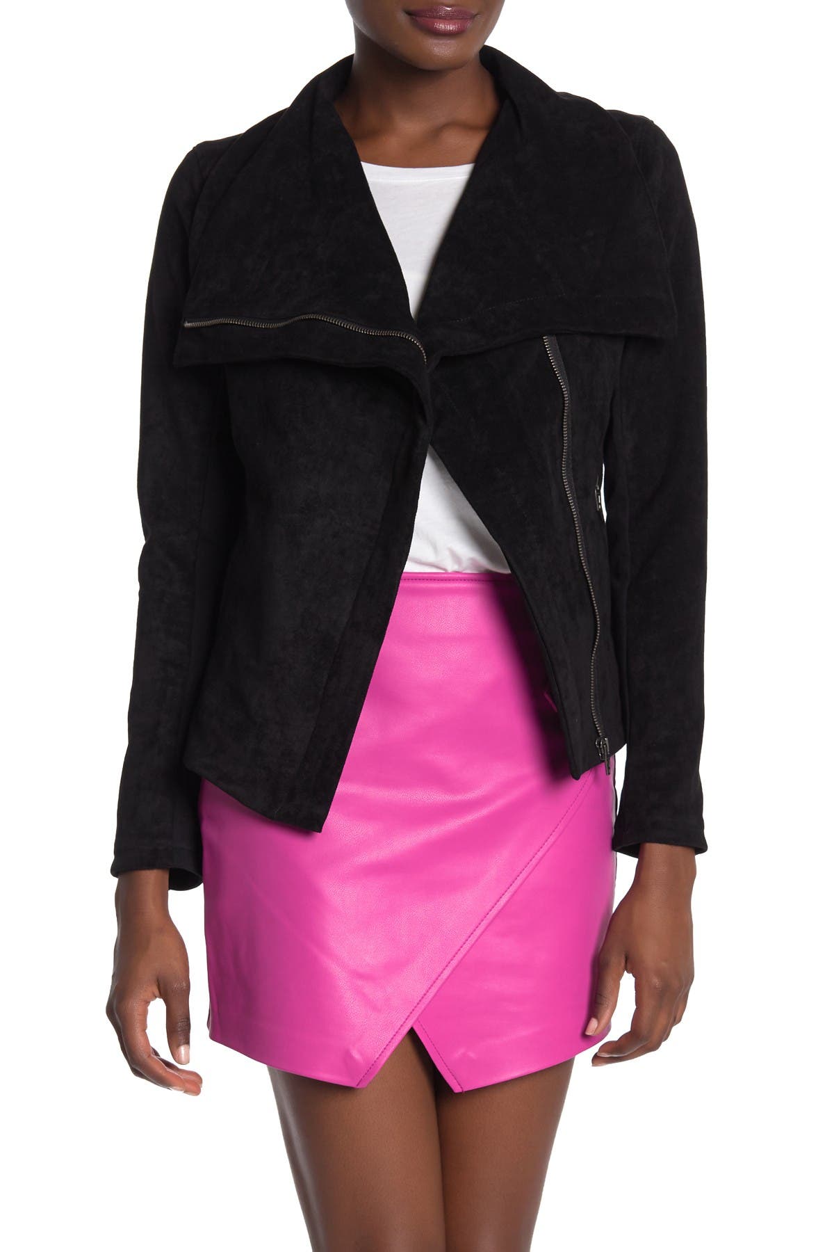BLANKNYC Faux Suede Asymmetrical Moto Jacket | Nordstromrack