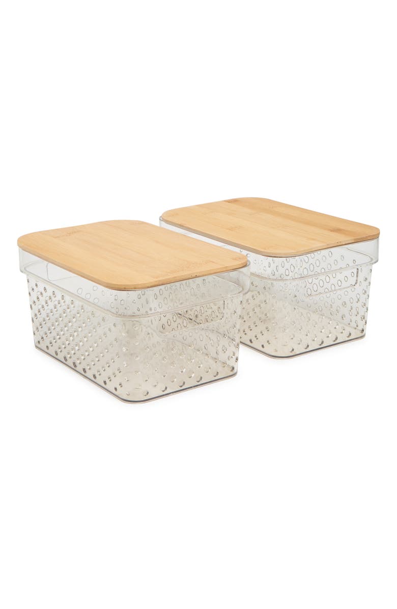 Gourmet Home Products Heritage Perforated Storage Bin with Lid - Set of ...