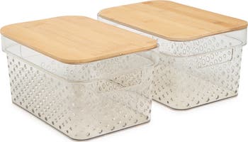 Gourmet Home Products Heritage Perforated Storage Bin with Lid - Set of ...