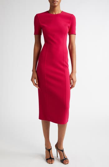 Michael Kors Collection Stretch Wool Midi Sheath Dress Nordstrom