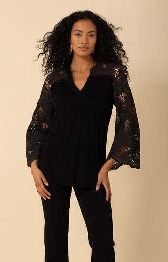 Hale Bob Cecelia Crochet Trim Top | Nordstrom