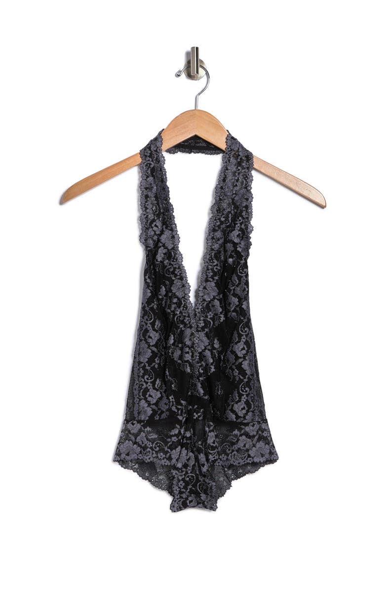 WISHLIST Two Tone Lace Halter Teddy | Nordstromrack