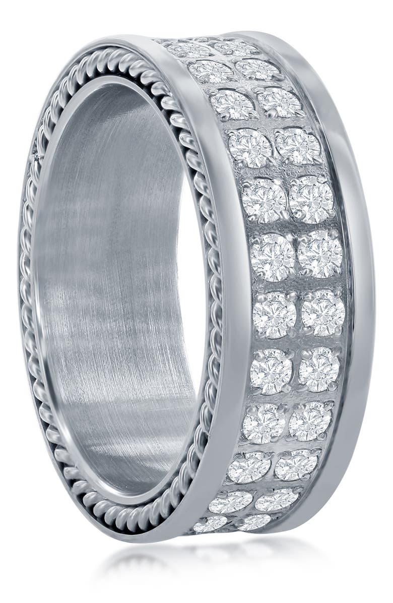 BLACKJACK Double Row CZ Tungsten Eternity Band | Nordstromrack