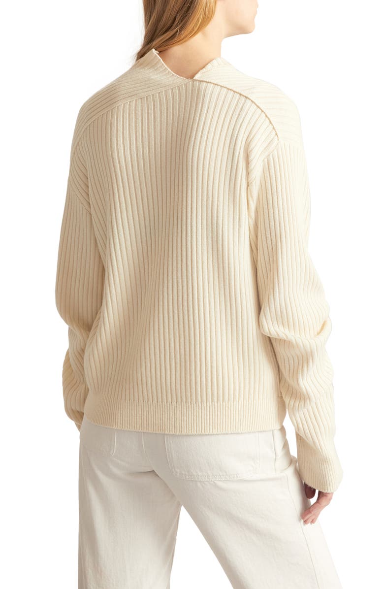 Loro Piana Mellbreak Baby Cashmere Rib Asymmetric Funnel Neck Sweater ...