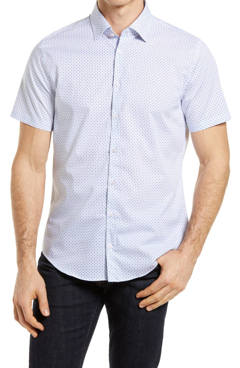 Stone Rose Diamond Print Short Sleeve Button-Up Shirt | Nordstromrack