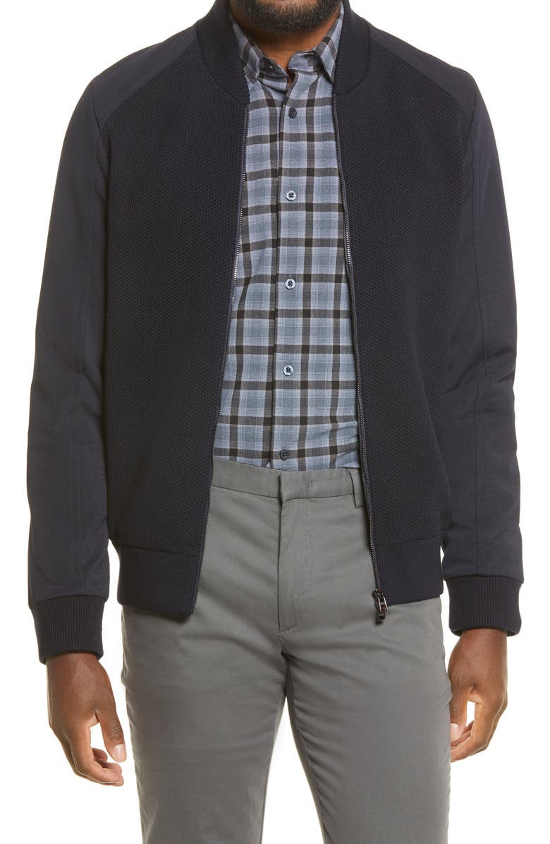 BOSS Hugo Boss Mikos Textured Bomber Jacket | Nordstromrack