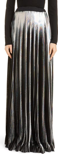 Balmain Hologram Plissé Jersey Maxi Skirt | Nordstrom