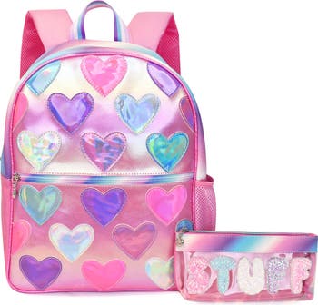 OMG Accessories Kids' Heart Backpack & Stuff Pouch Set | Nordstrom
