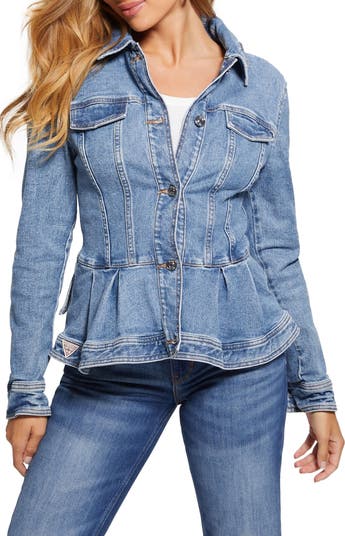 GUESS Peplum Denim Jacket | Nordstrom