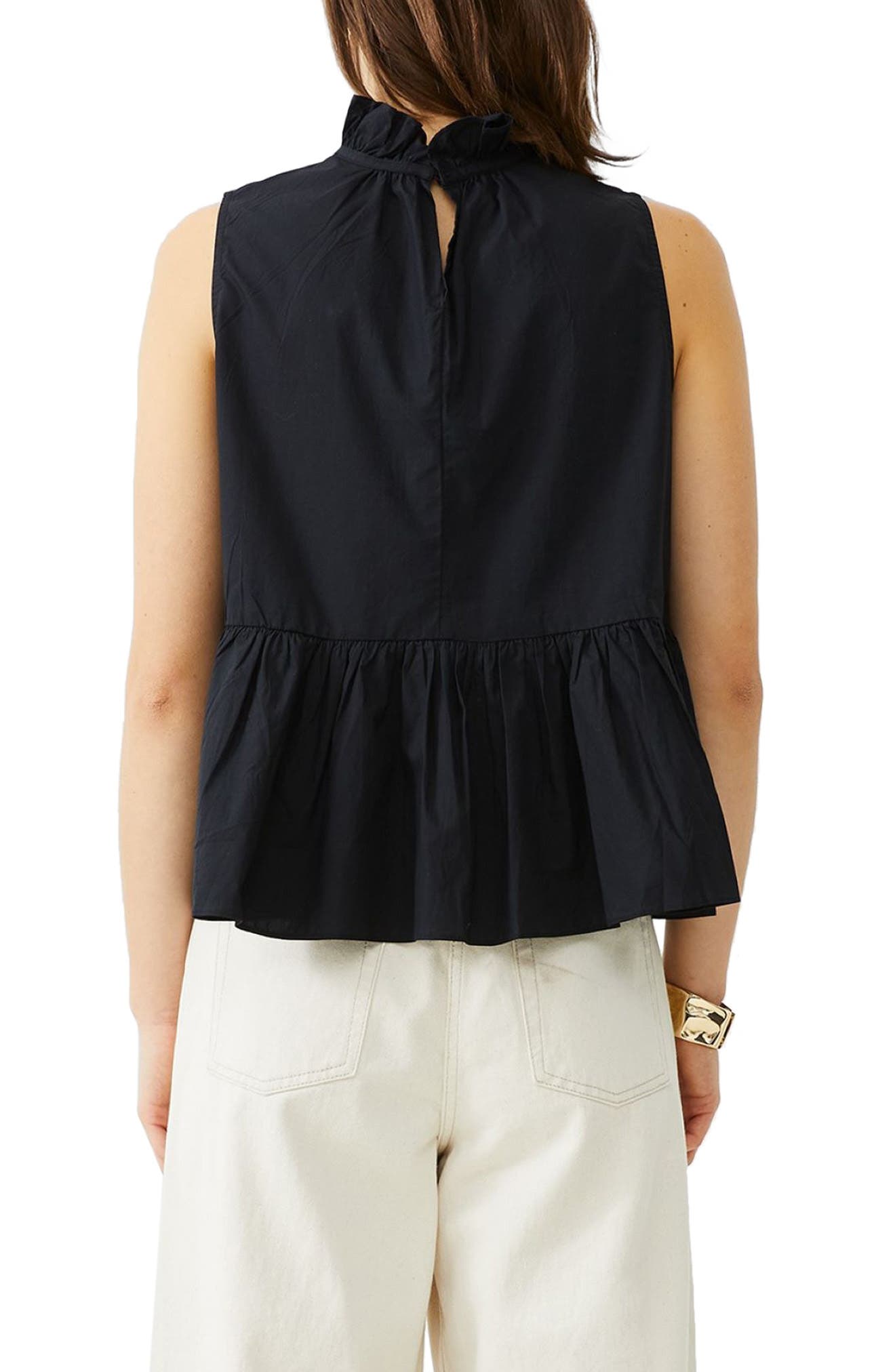 French Connection Rhodes Peplum Poplin Top | Nordstrom