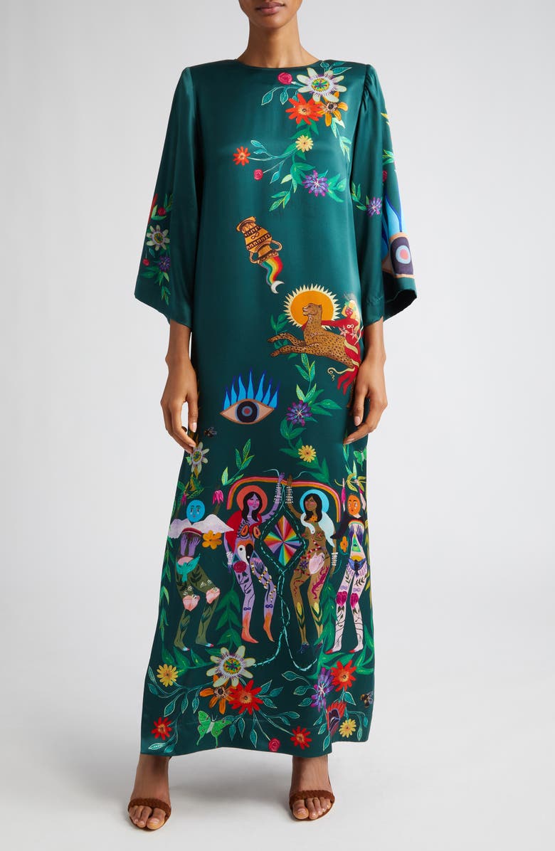 ALEMAIS Agatha Satin Silk Column Maxi Dress | Nordstromrack