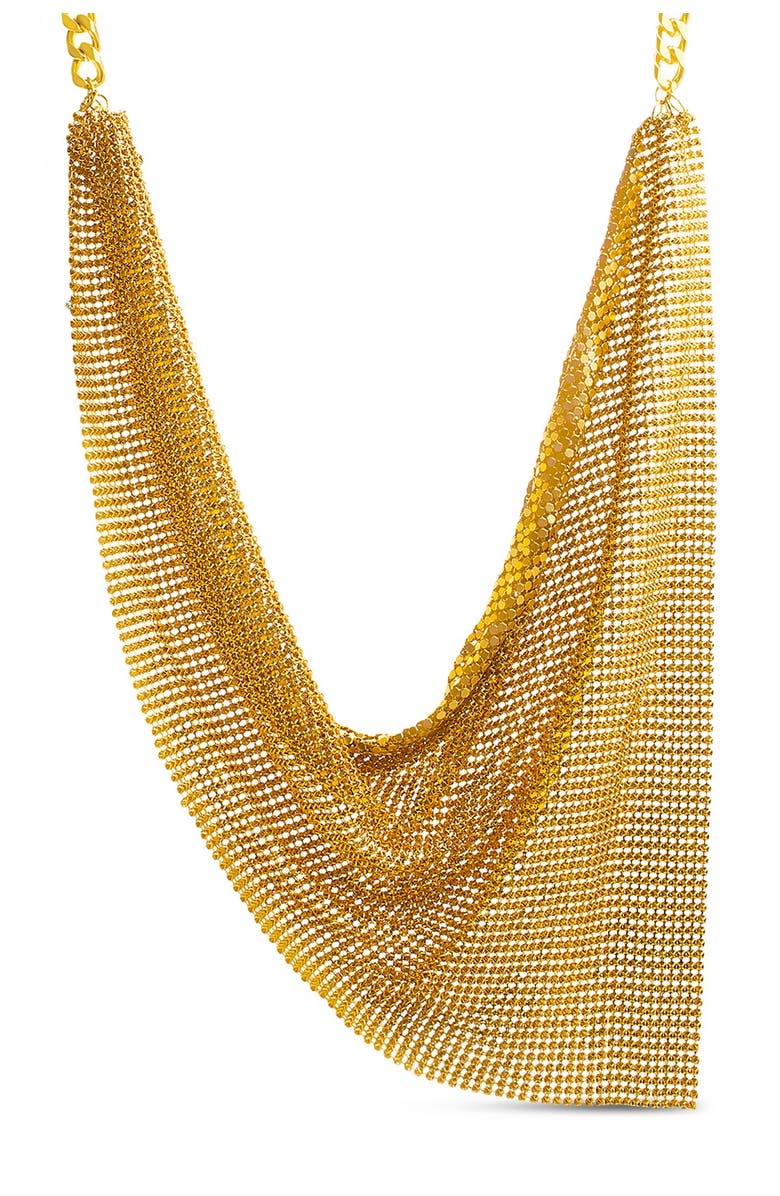Steve Madden Yellow Mesh Chain Scarf Necklace | Nordstromrack